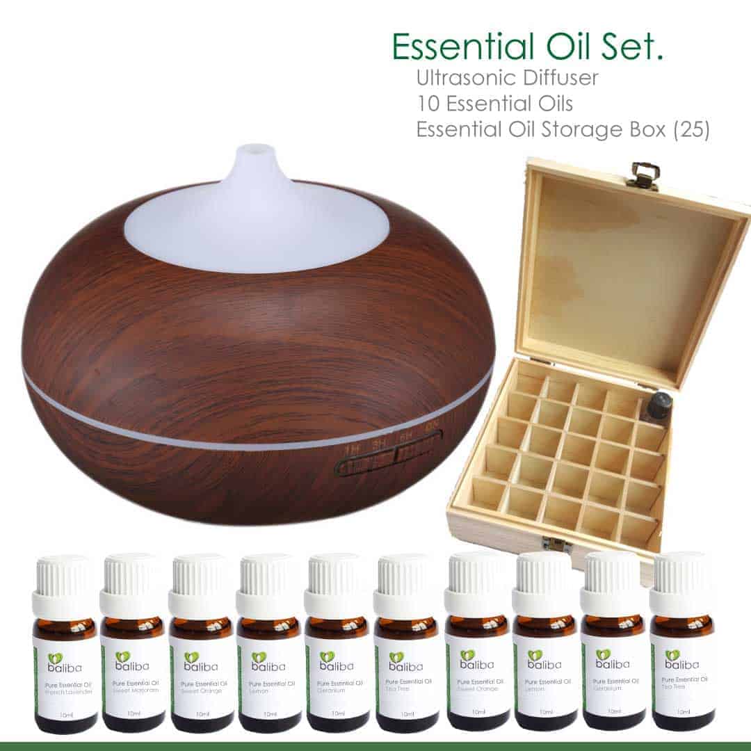 Essential Oil Collector Set | Diffuser, 10 Essential Oils & Storage Box