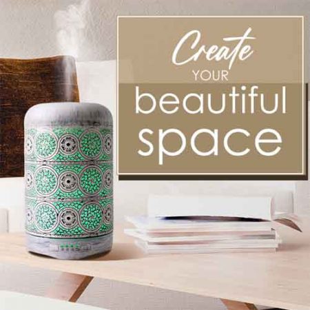 Diffuser With White Metal Cover | Vintage White Aztec Design