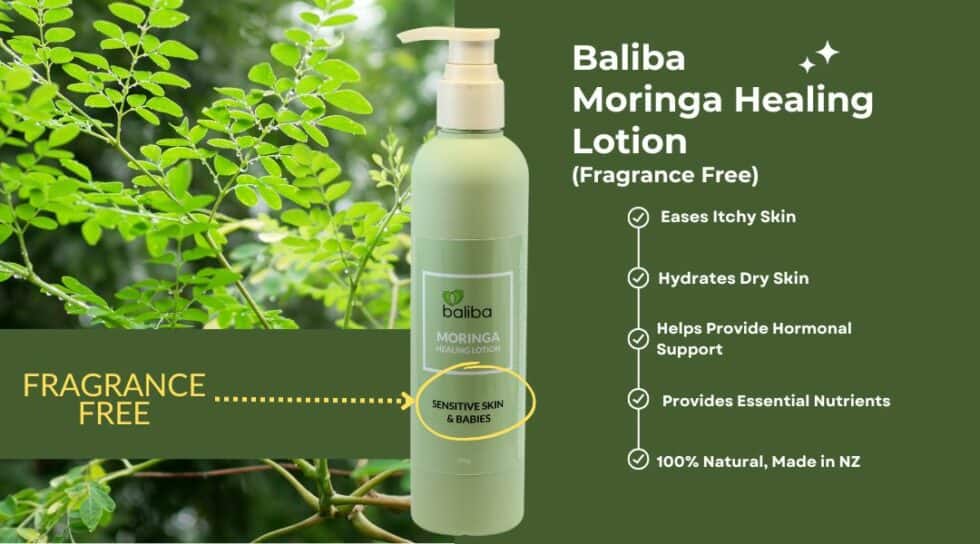 Moringa Healing Lotion Sensitive Skin (Fragrance Free) | Baliba NZ